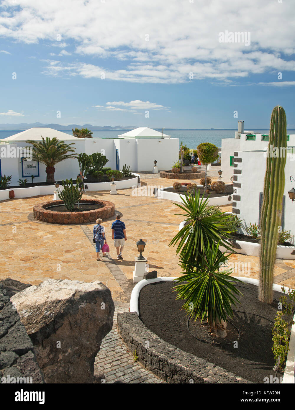 View of one of the shopping areas at Rubicon Marina with the sea and ...