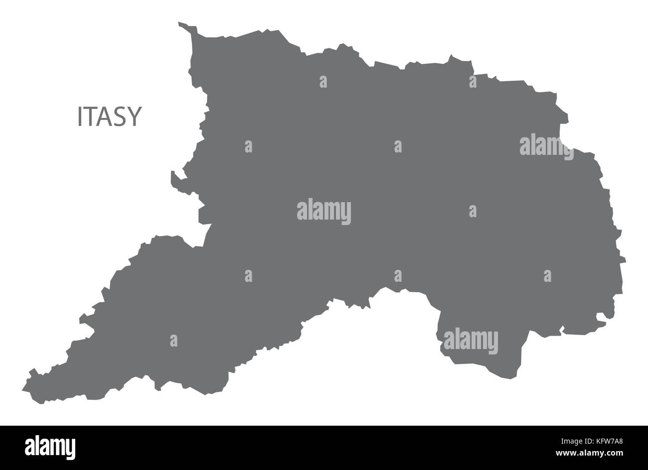 Itasy region map of Madagascar grey illustration silhouette shape Stock ...