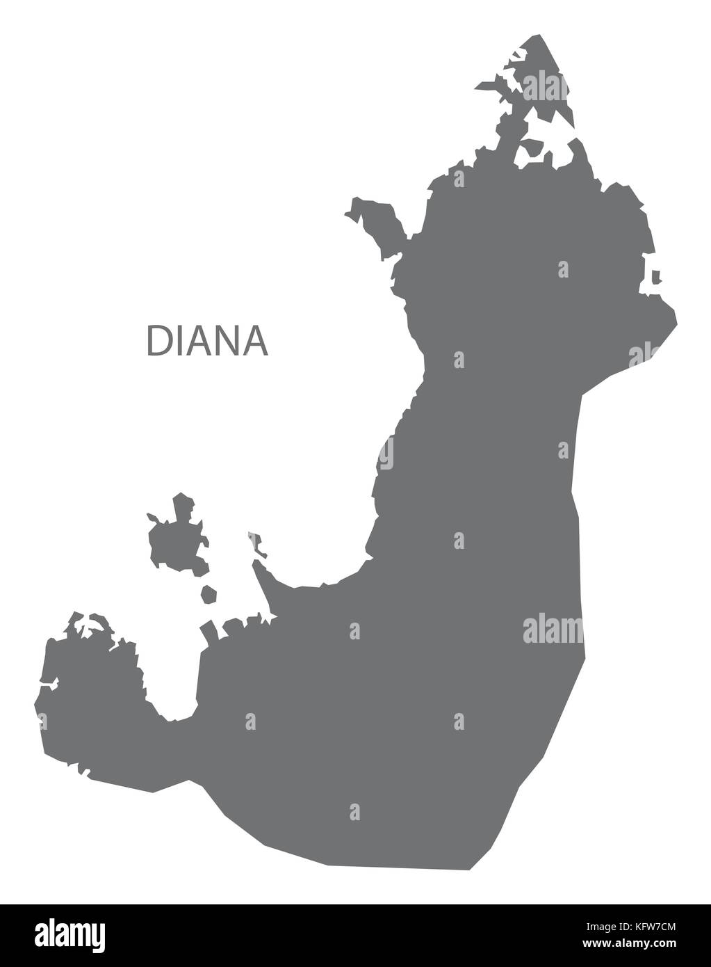 Diana region map of Madagascar grey illustration silhouette shape Stock ...