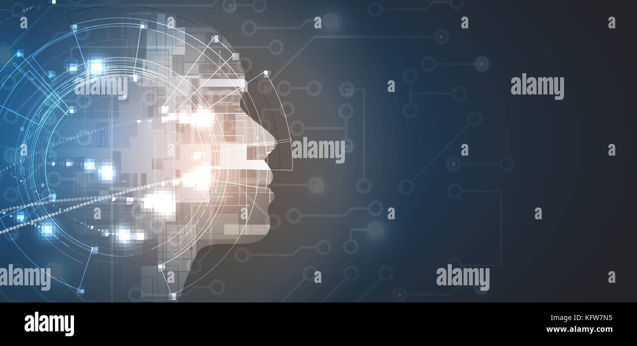 Abstract Artificial intelligence. Technology web background. Virtual concept Stock Vector Image ...