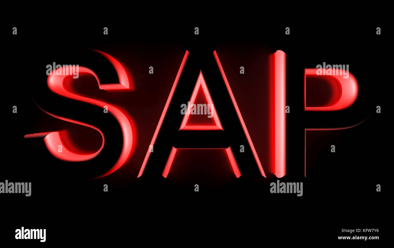 SAP in red backlight - 3D rendering Stock Photo - Alamy