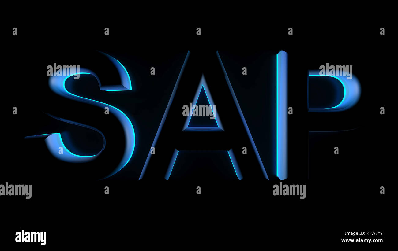 SAP in blue backlight - 3D rendering Stock Photo - Alamy