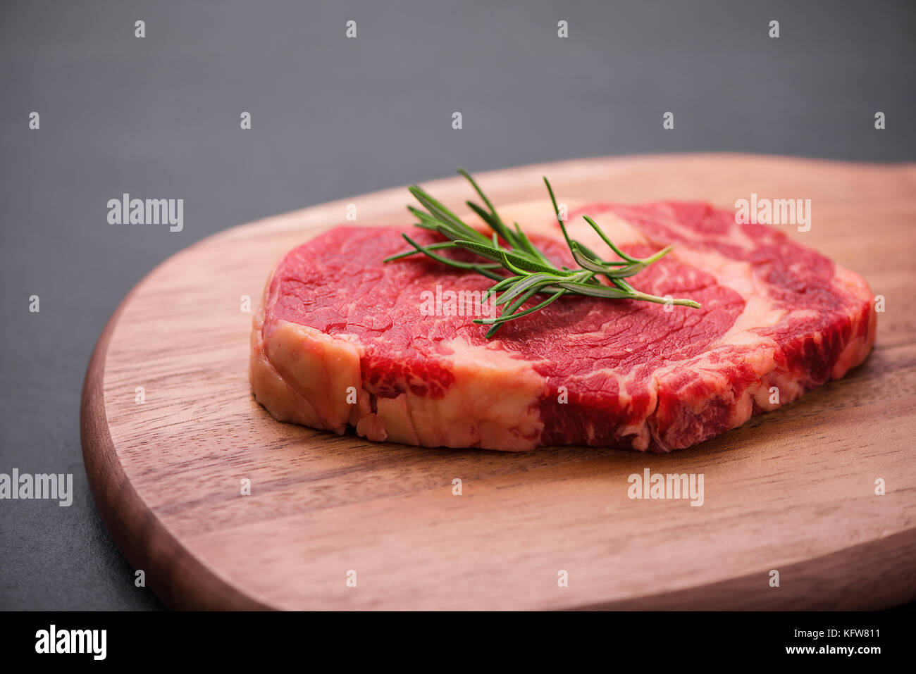 Raw beef cooking with ingredients. Top view with copy space Stock Photo ...