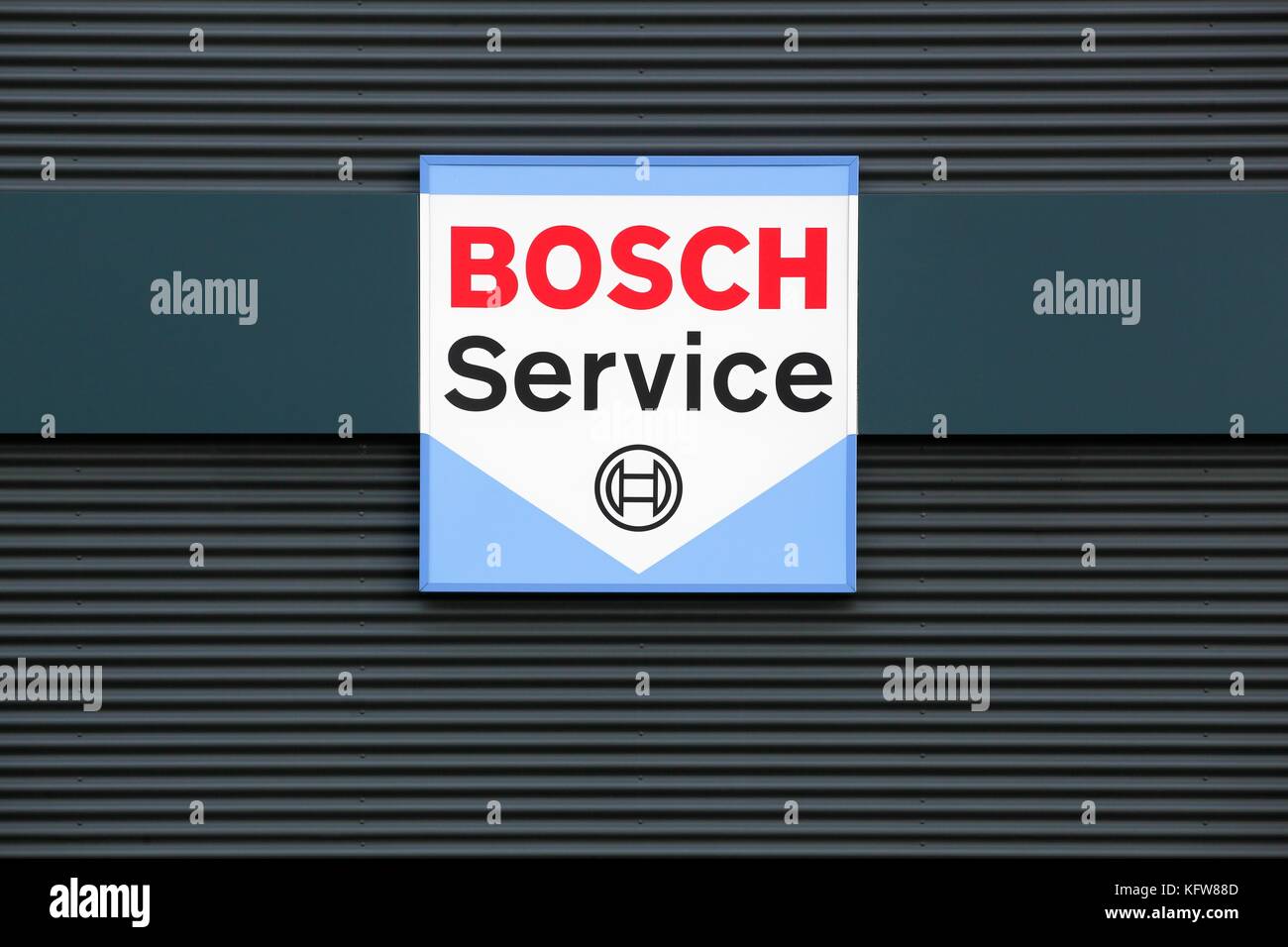 Hinnerup, Denmark - October 28, 2017: Bosch service logo on a wall ...