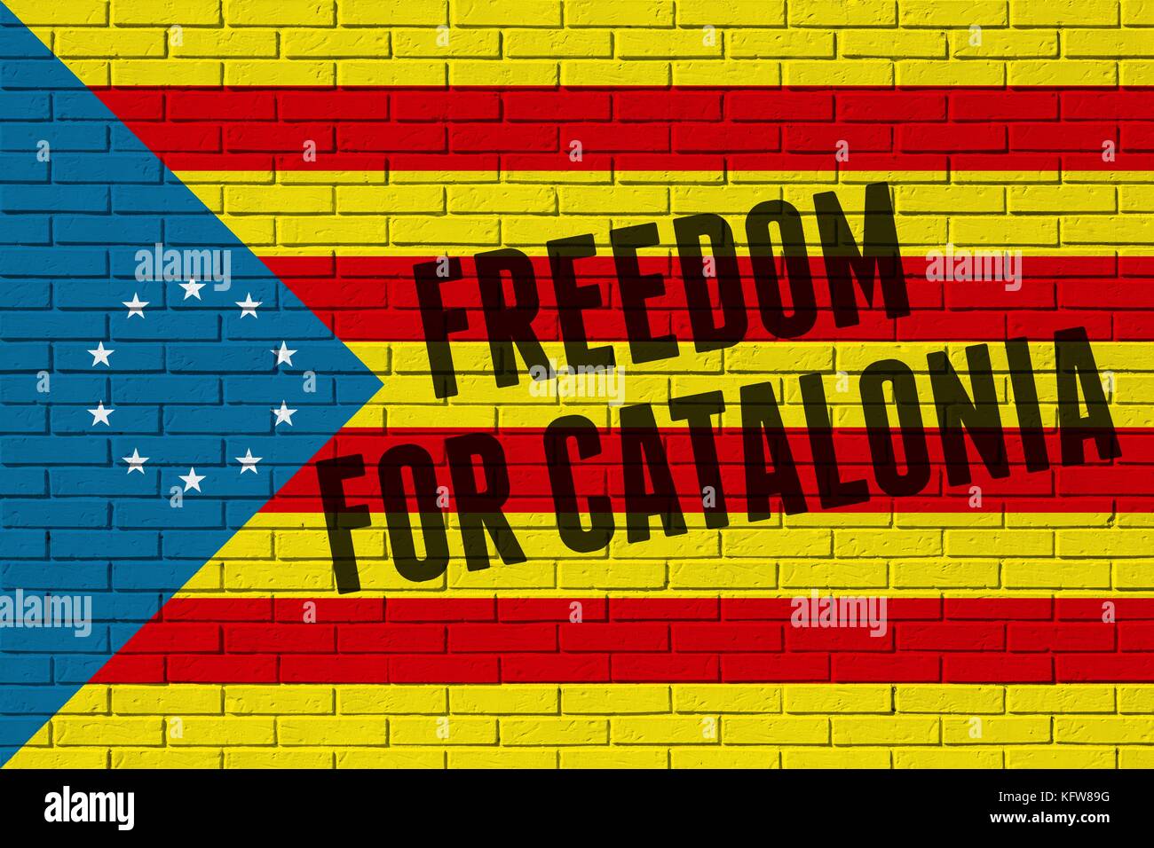 Freedom for Catalonia on a brickwall Stock Photo - Alamy
