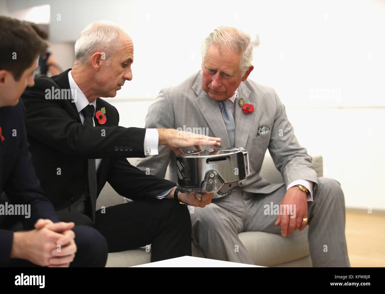 Dyson CEO Jim Rowan (left) shows the Prince of Wales a few of Dyson's ...