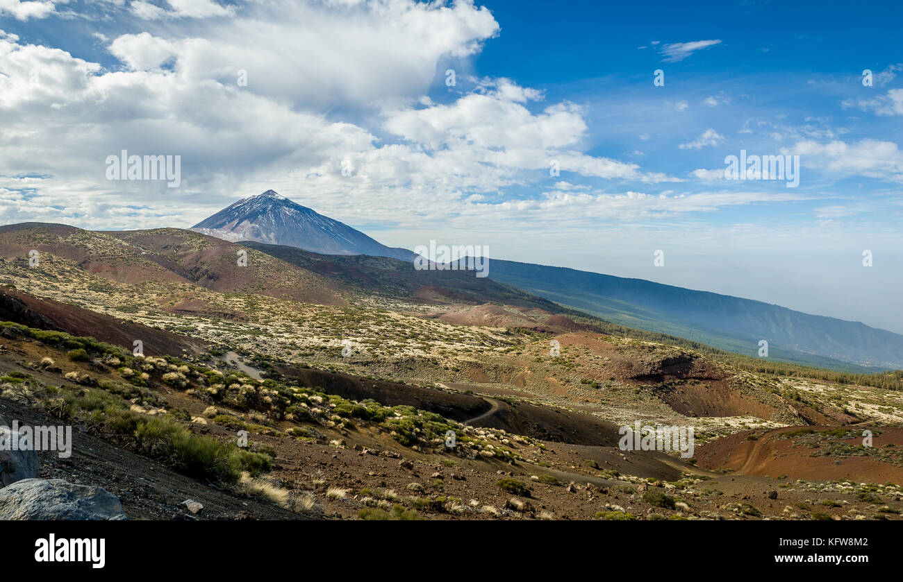 Panoramic landscape of Teide mountain park Stock Photo - Alamy
