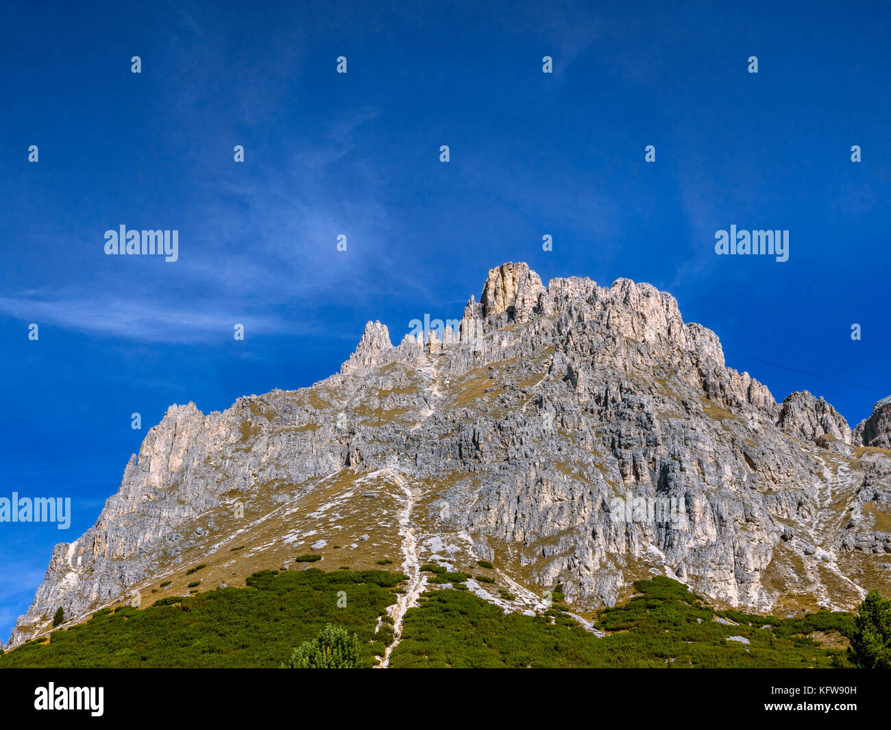 Mountain landscape on Pordoi Pass, Dolomites, South Tyrol, Italy ...