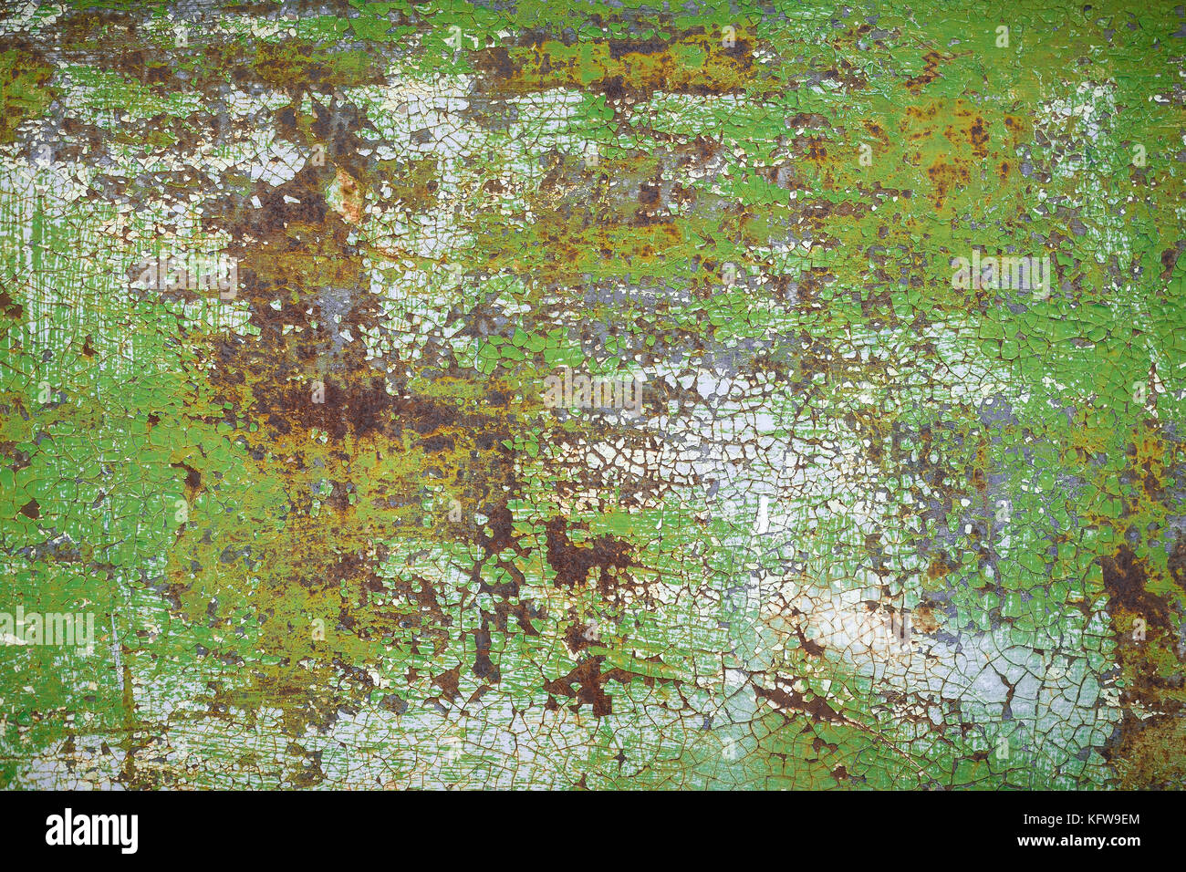 Old green painted wall with rust texture. Grunge rusted metal ...