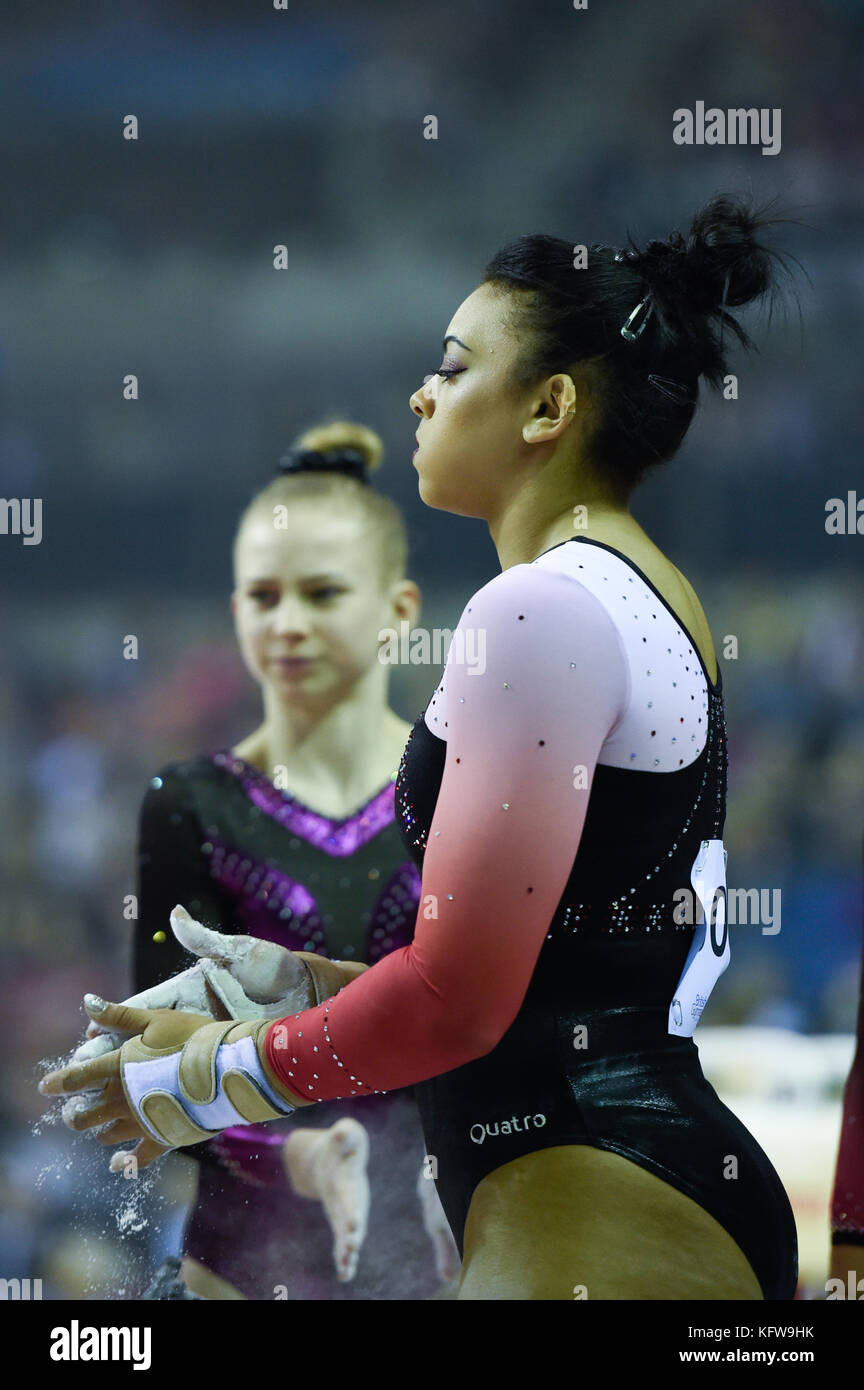 Ellie Downie of Notts Gym Club in action. 2015 European Championships ...