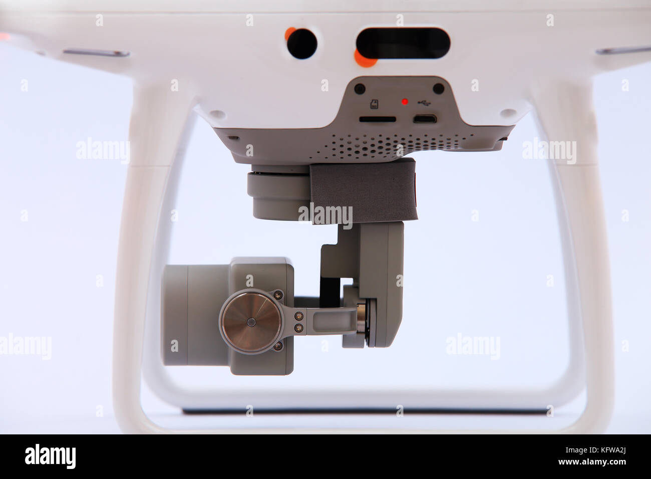 Side view of drone camera close-up on white background Stock Photo - Alamy