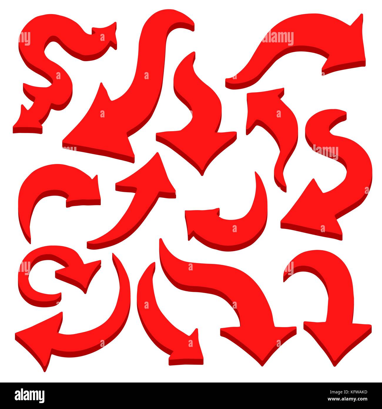 Set of arrows, vector illustration, isolated on white Stock Vector ...