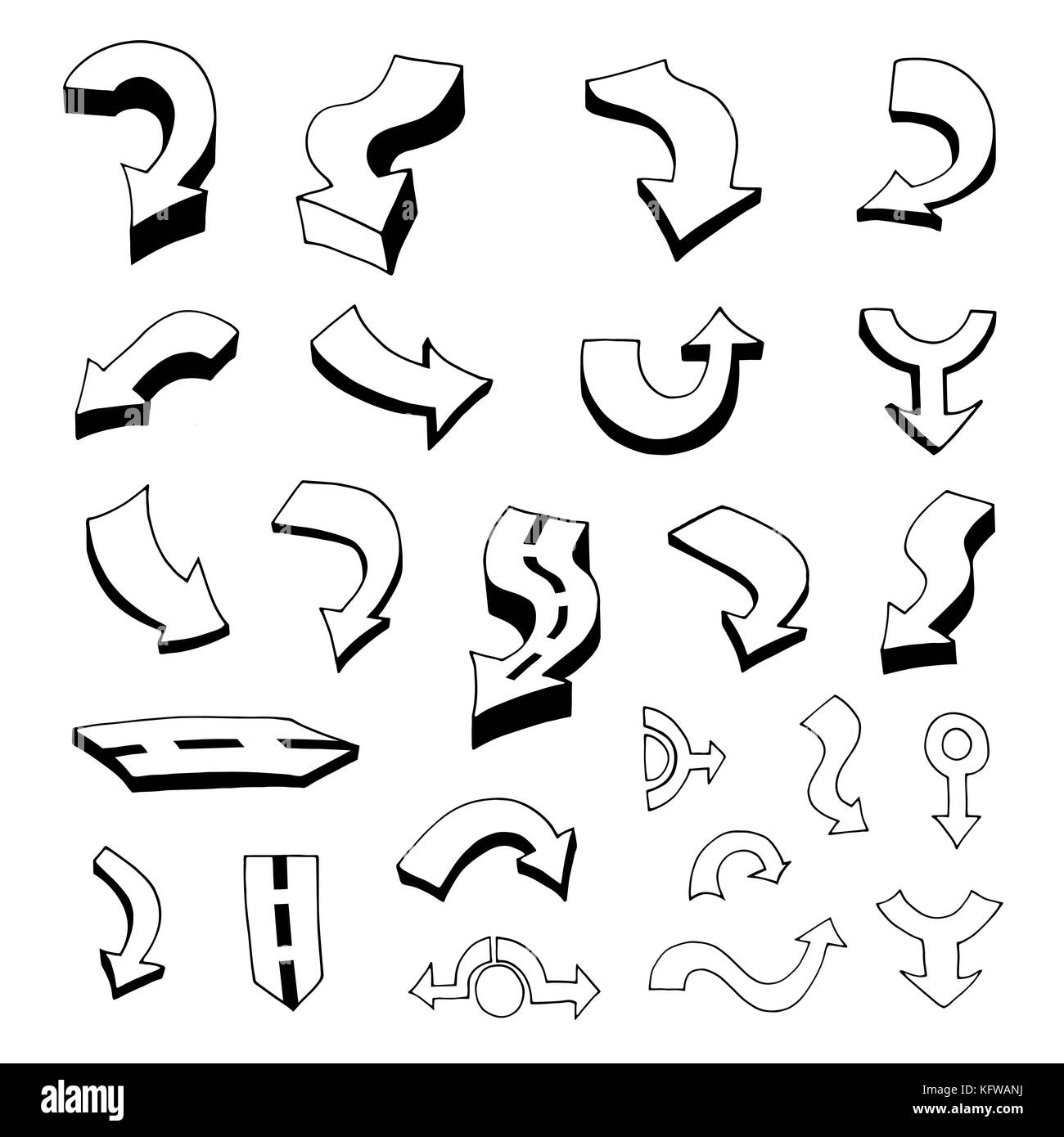 Set of Arrows and Lines. Vector illustration Stock Vector Image & Art ...