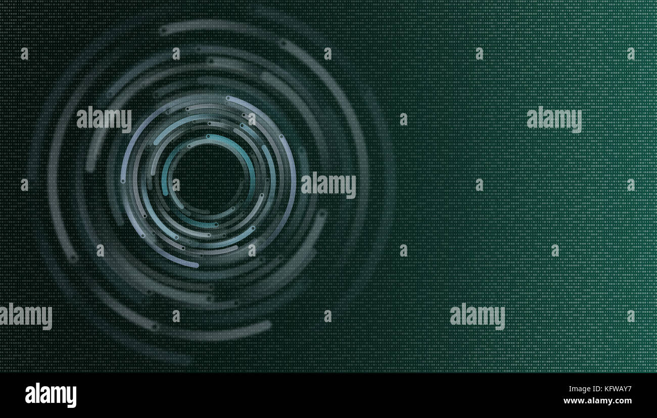 binary digital background for digital technology concept. Circular ...