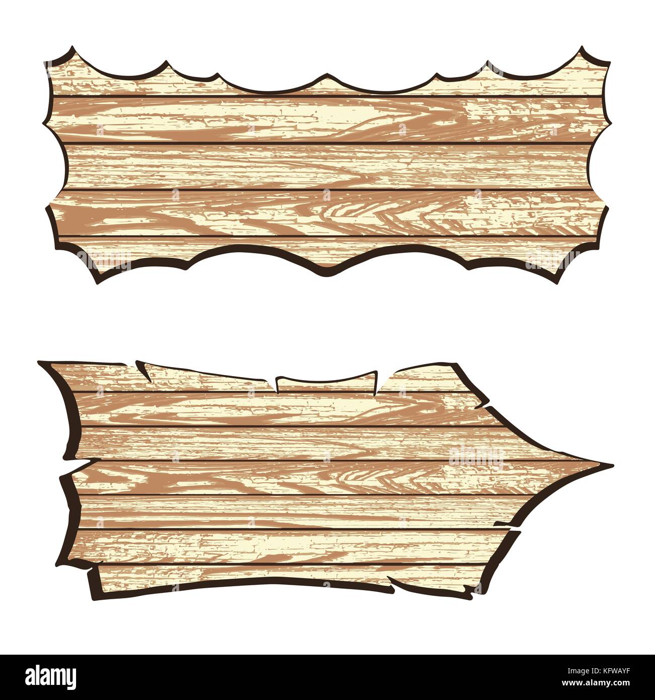 Set of wooden planks. Vector illustration, isolated on white Stock ...