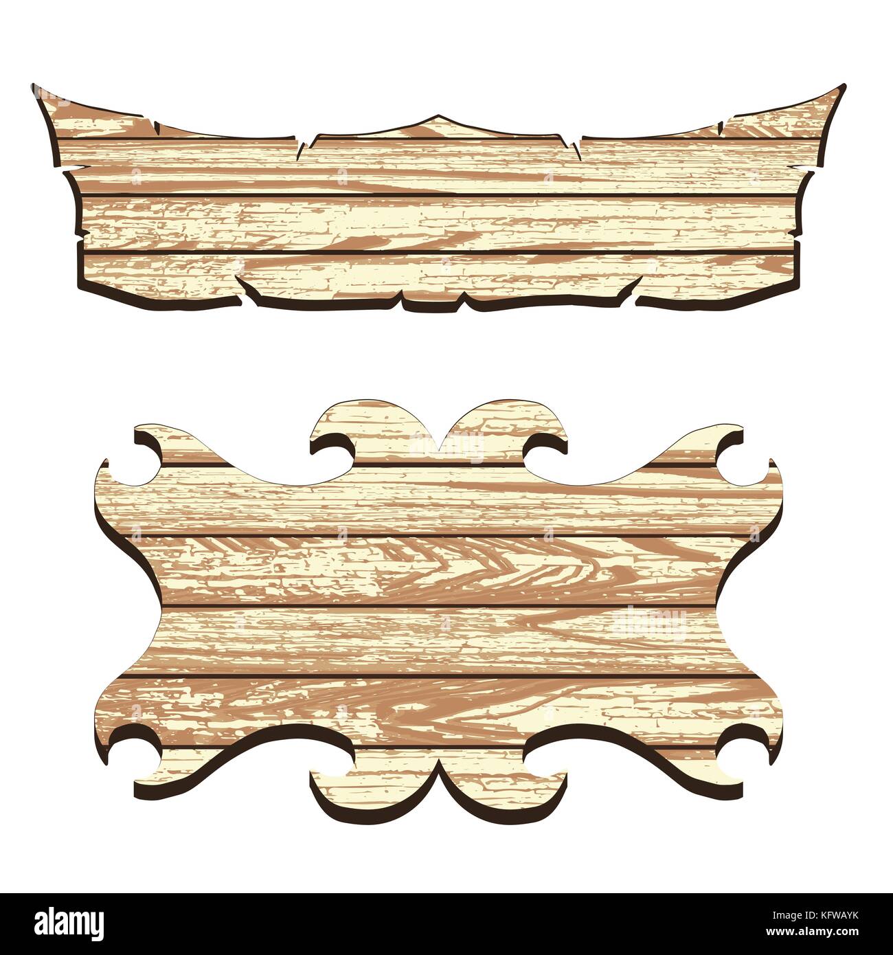 Set of wooden planks. Vector illustration, isolated on white Stock ...