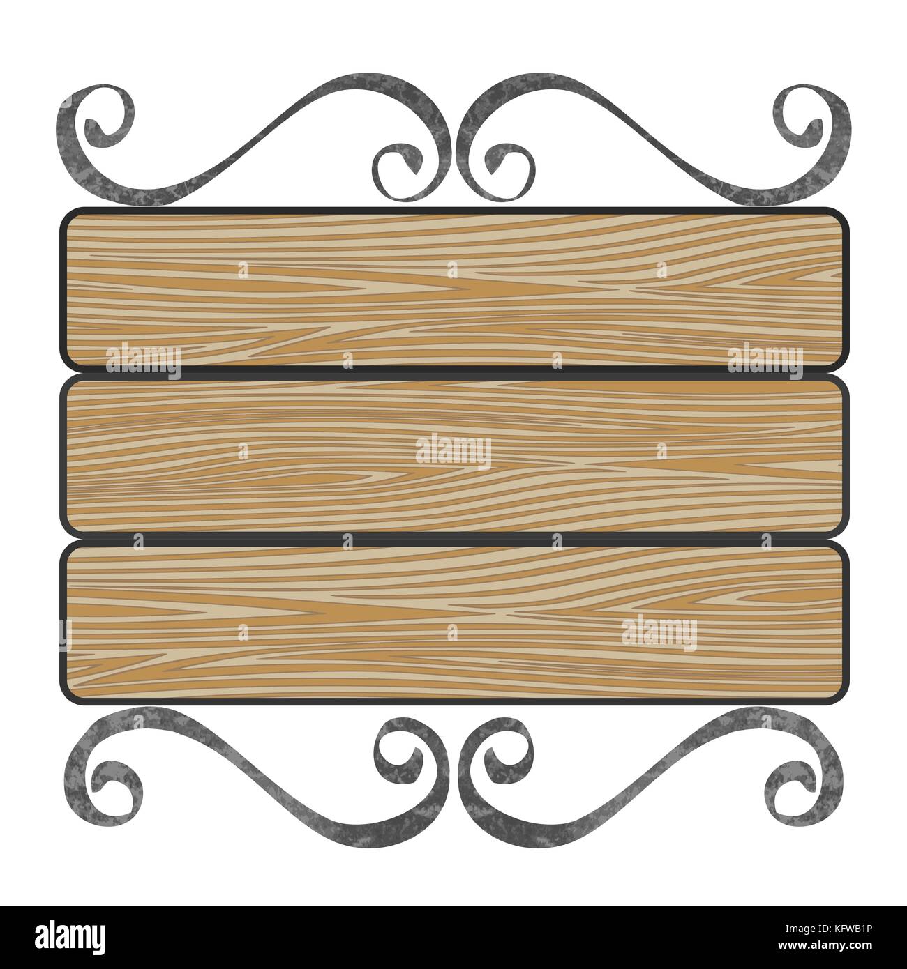 Shield shaped rusty metal signboard with wooden planks Stock Vector ...