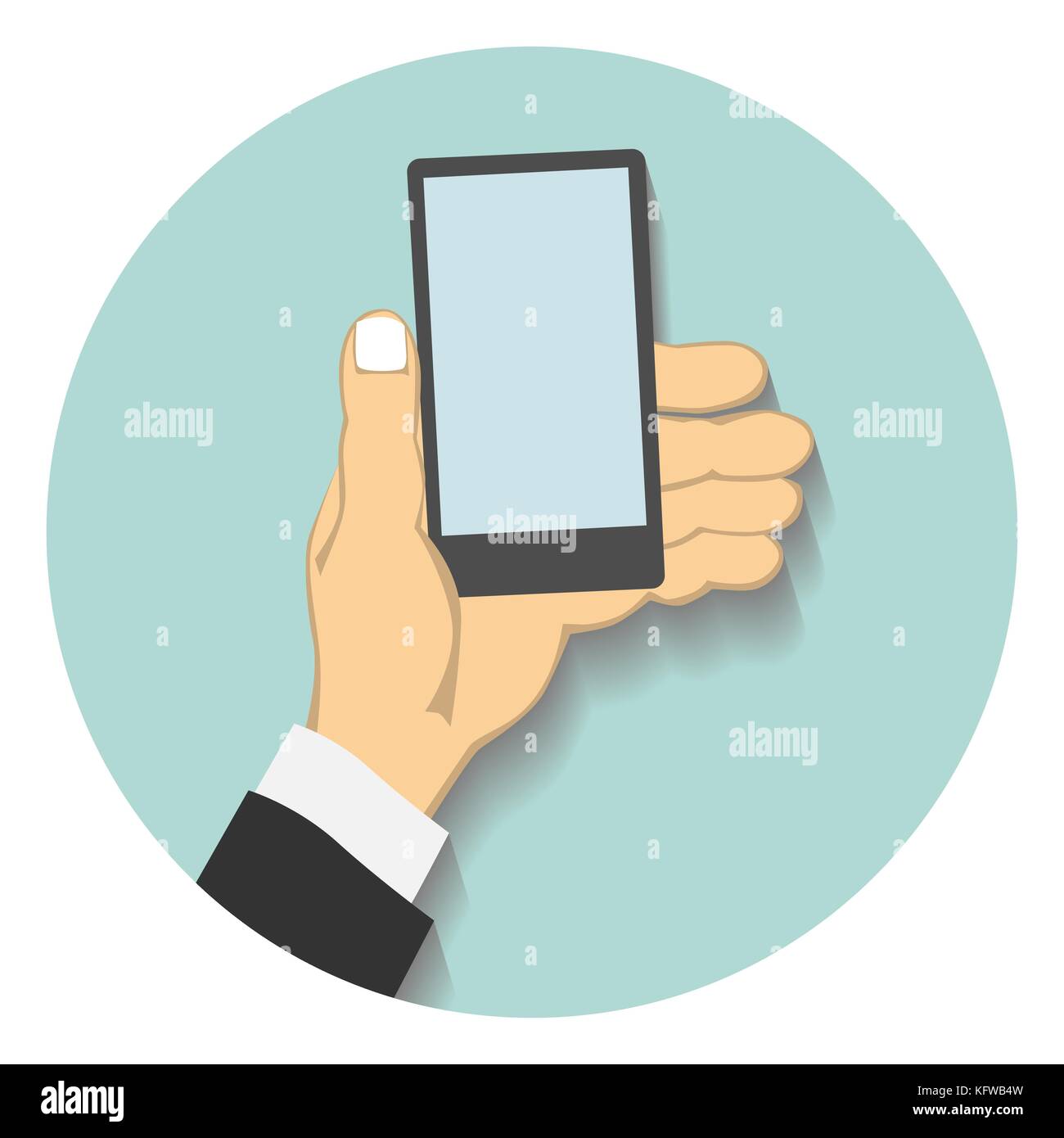 Flat design style vector illustration. Business hand holding smart ...