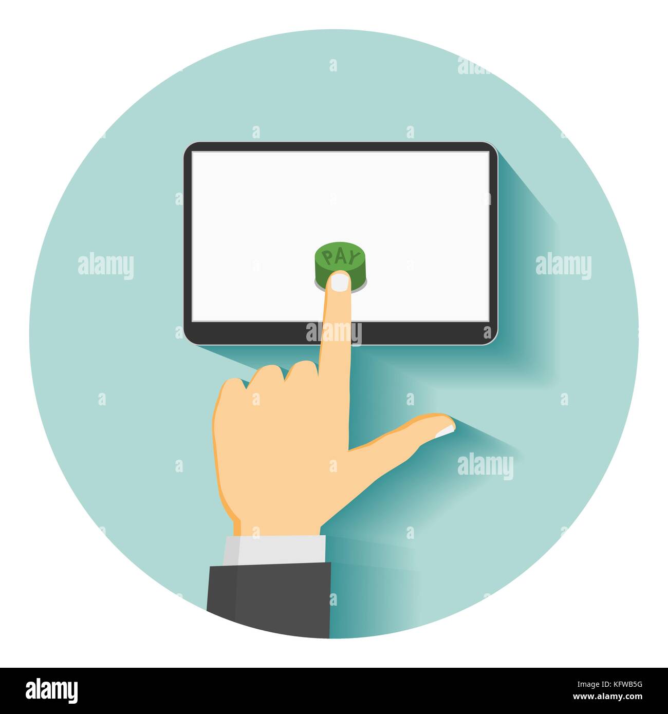 Flat design style vector illustration. Smartphone with processing of ...