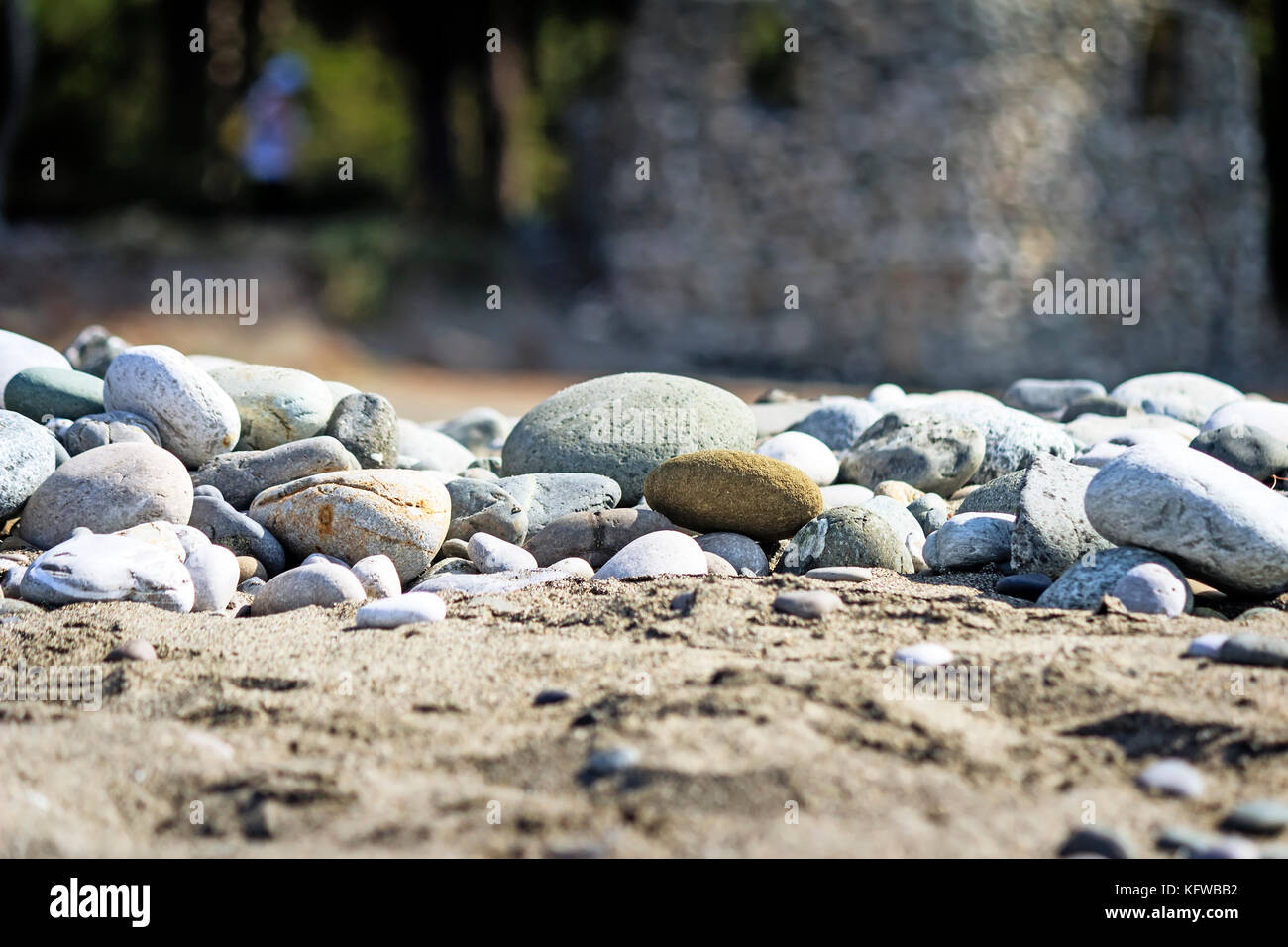 At the beach near the water are marine pebbles. Reference picture Stock ...