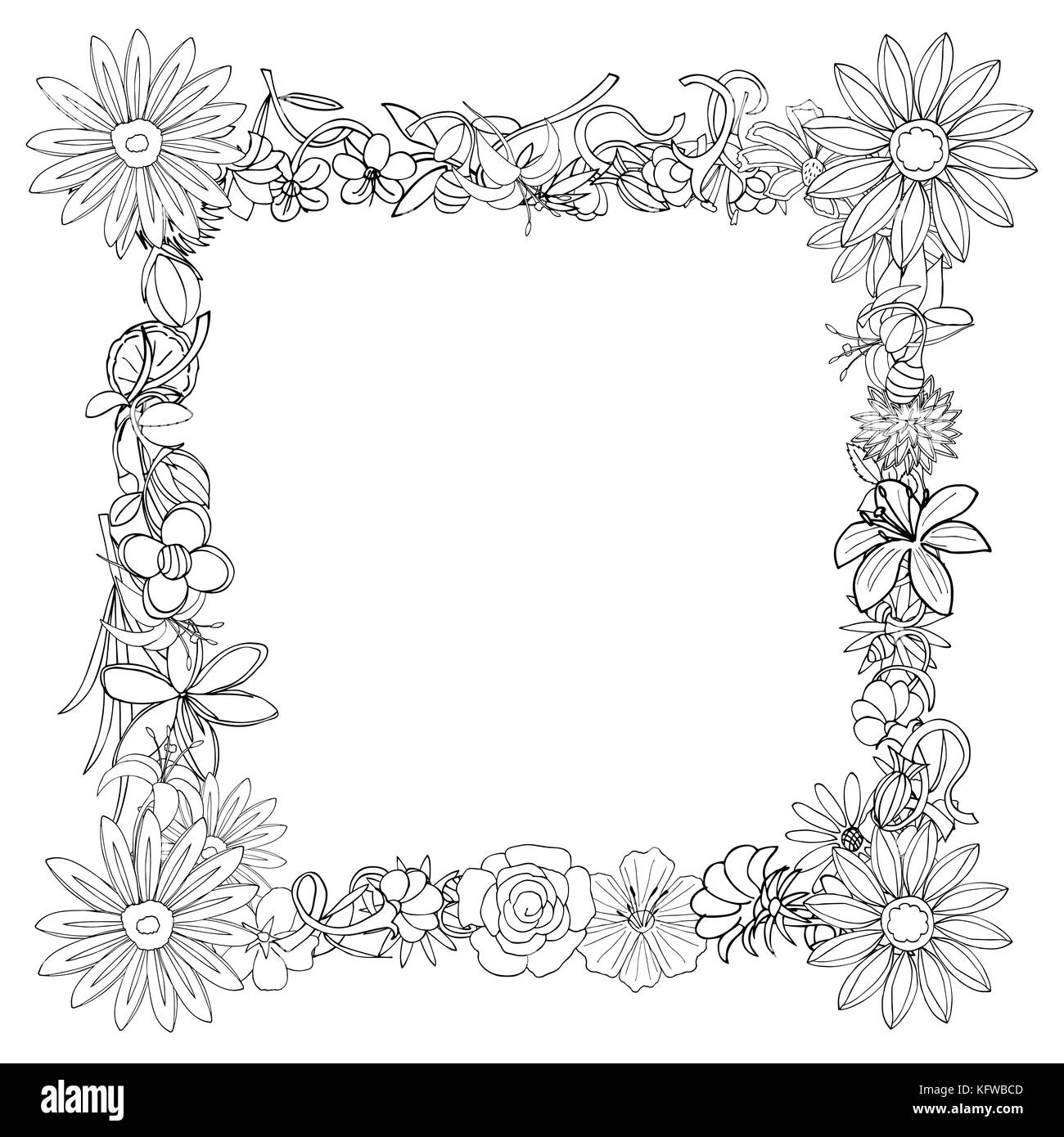 Doodle Border Flower