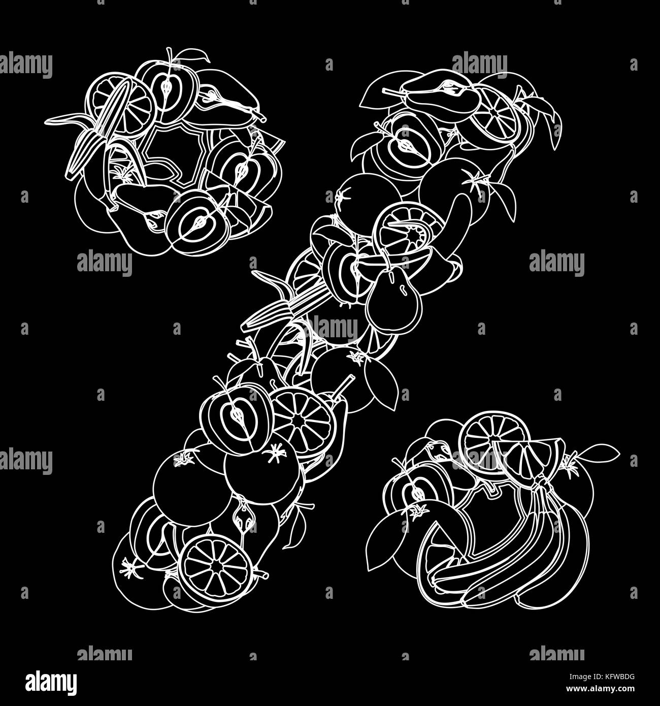 Percent mark made of fruits. Vector illustration Stock Vector Image ...