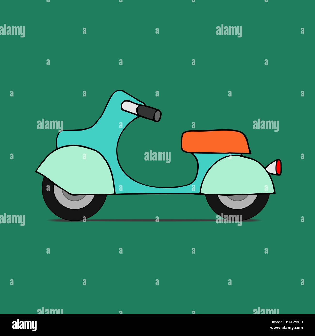 Classic red scooter Stock Vector Images - Alamy