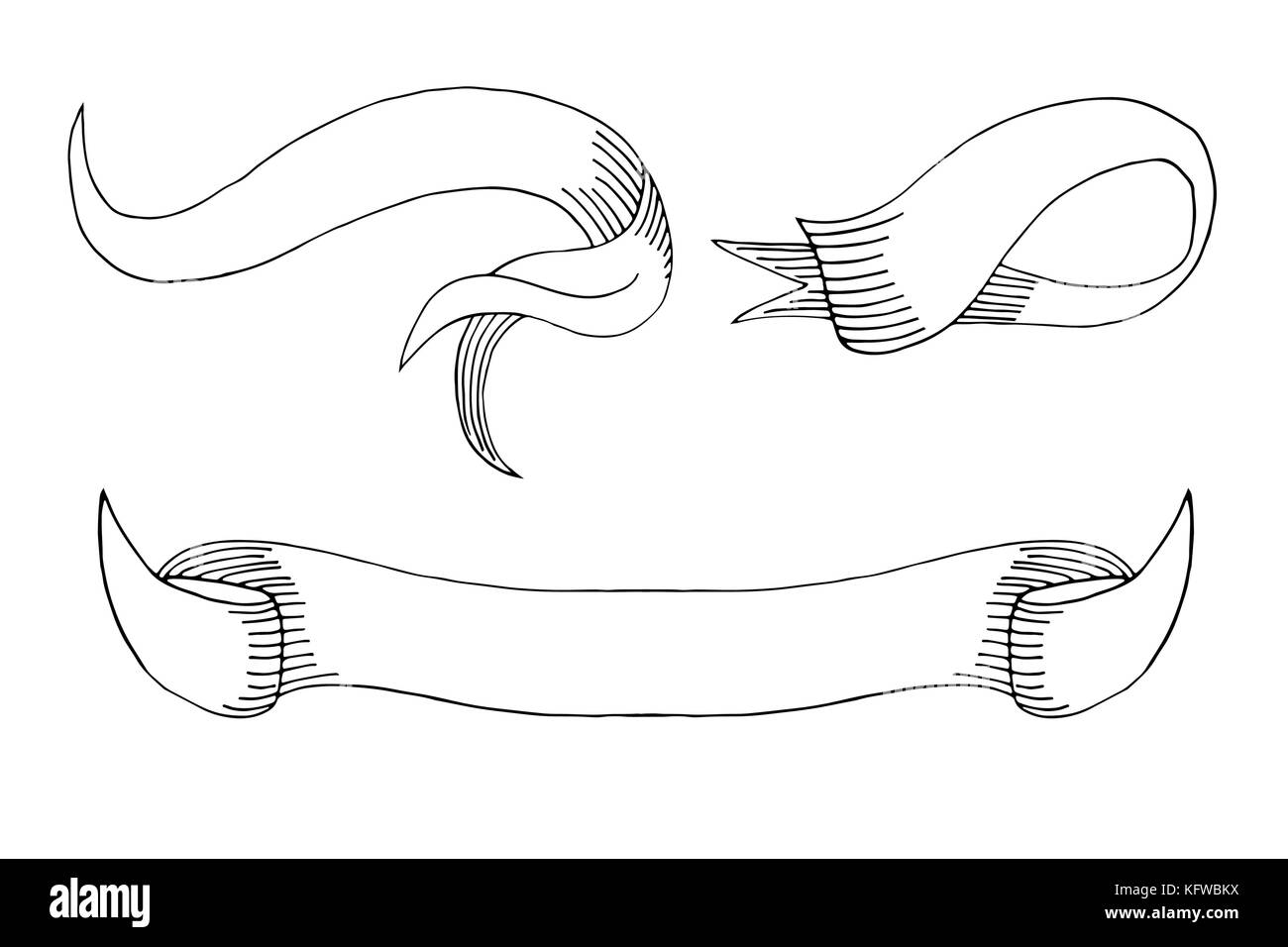 Sketch banners, set of hand drawn vector llustration Stock Vector Image ...