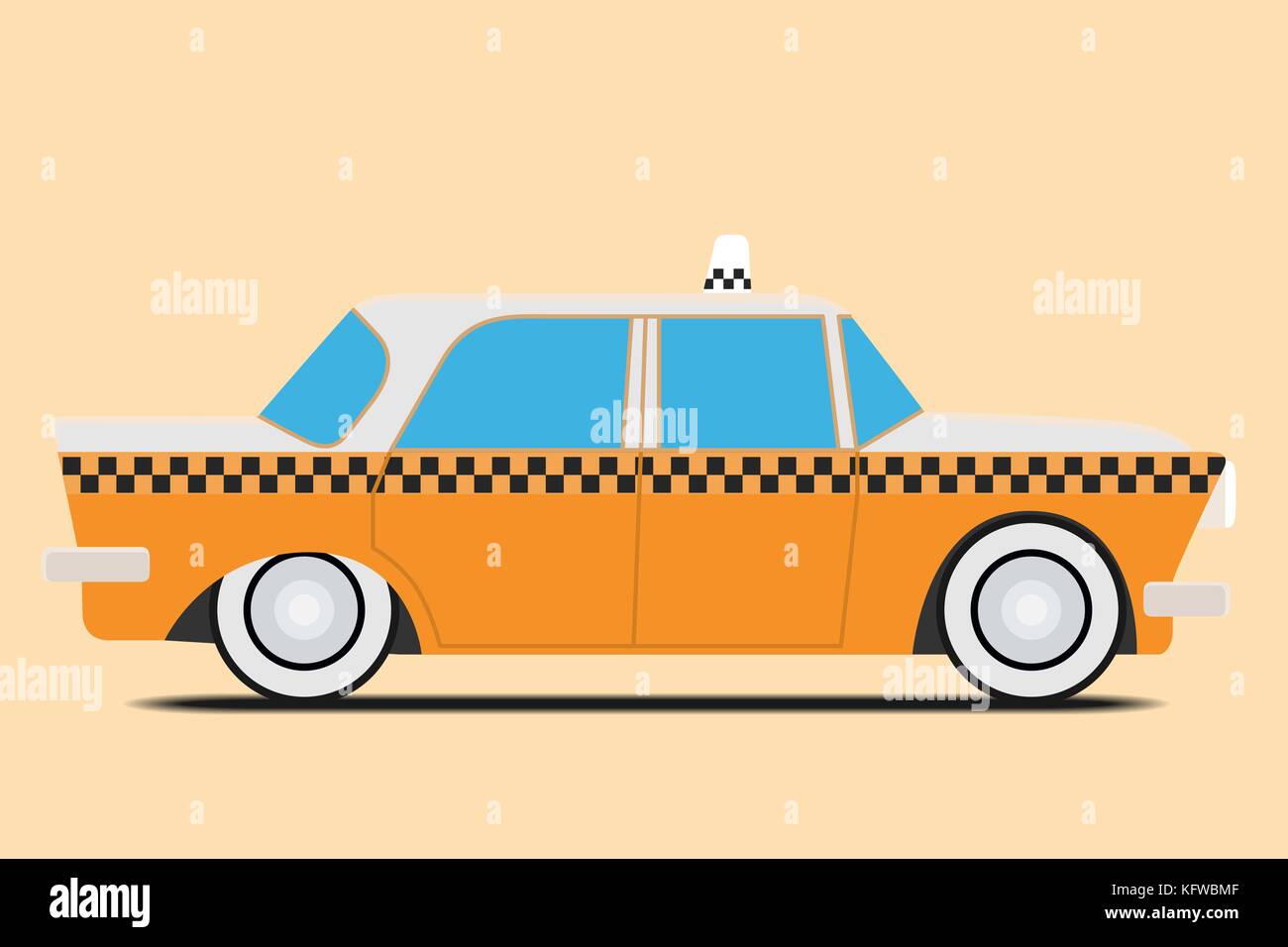 Vintage Taxi car image. Isolated, Vector illustration Stock Vector ...