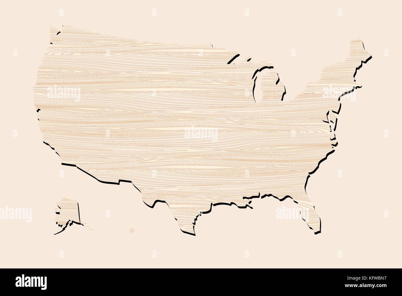 Map of the USA with the texture of wood Stock Vector Image & Art - Alamy