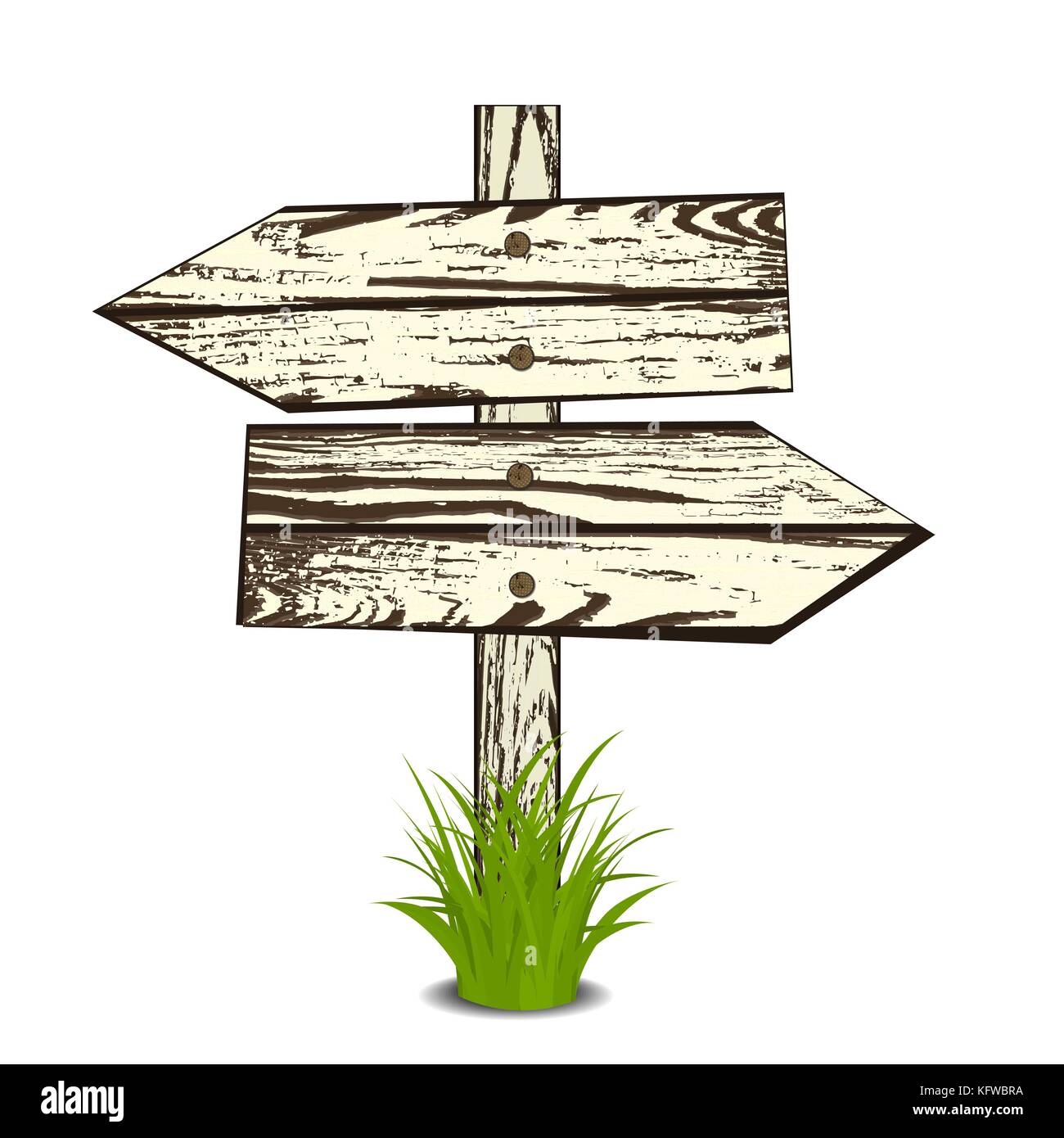 Cartoon wood direction signs hi-res stock photography and images - Alamy
