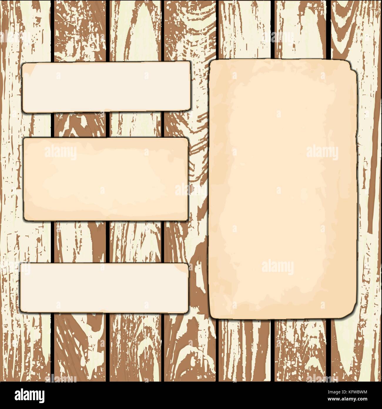 old grunge paper on wooden background. Vector Stock Vector Image & Art ...