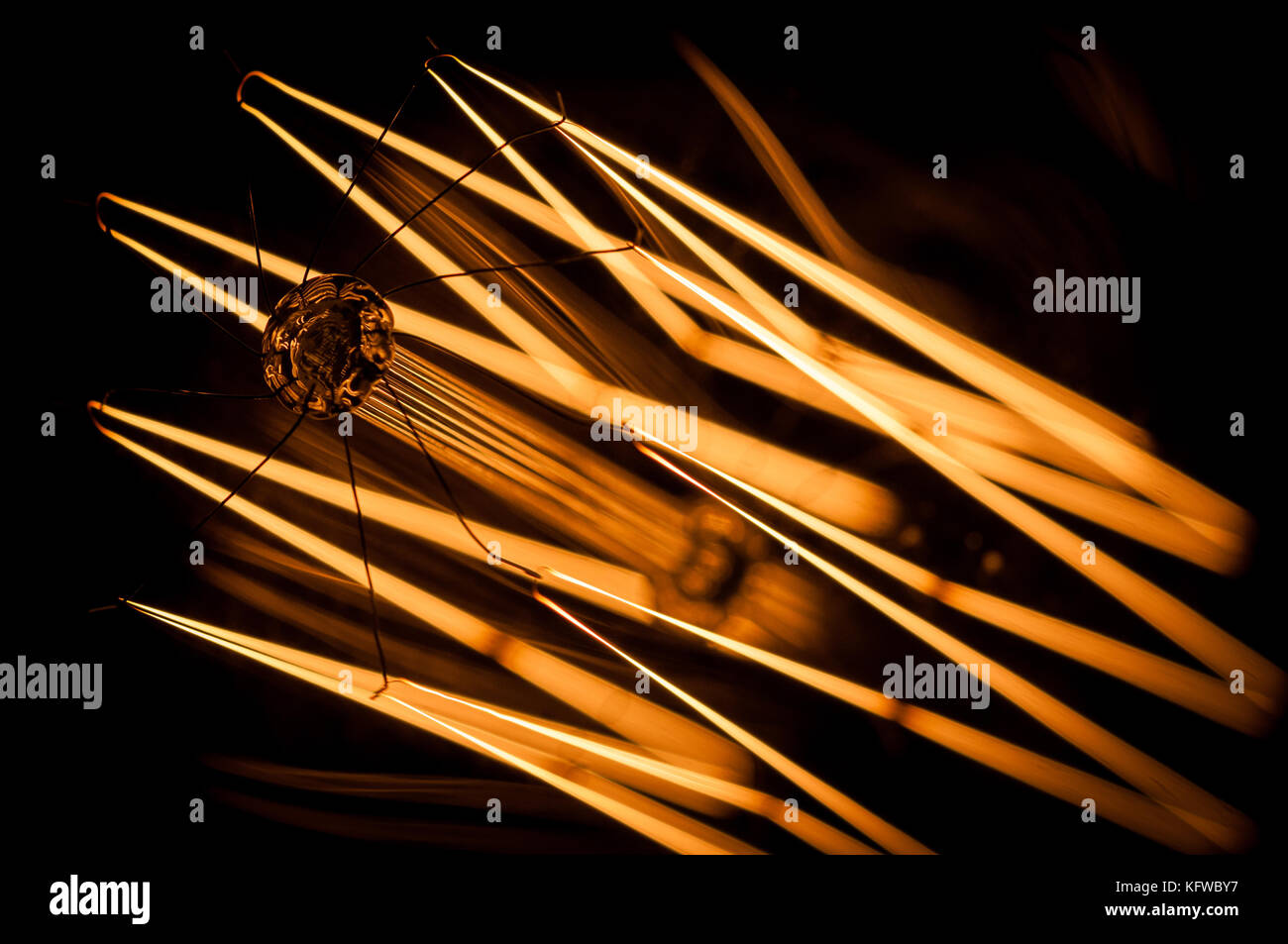 close up of a burning filament in a light bulb Stock Photo - Alamy