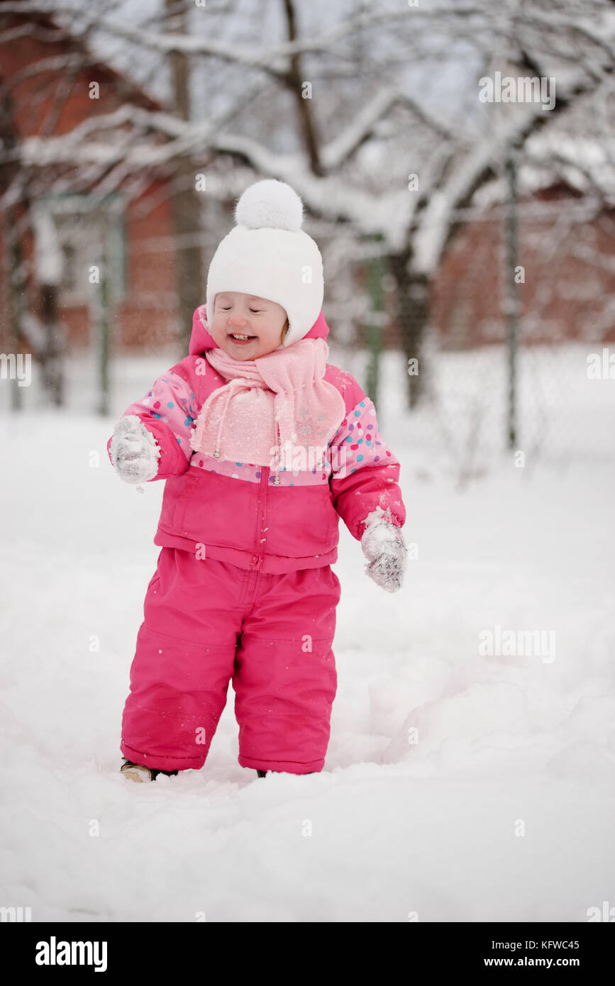 cute girl saw snow first time Stock Photo - Alamy