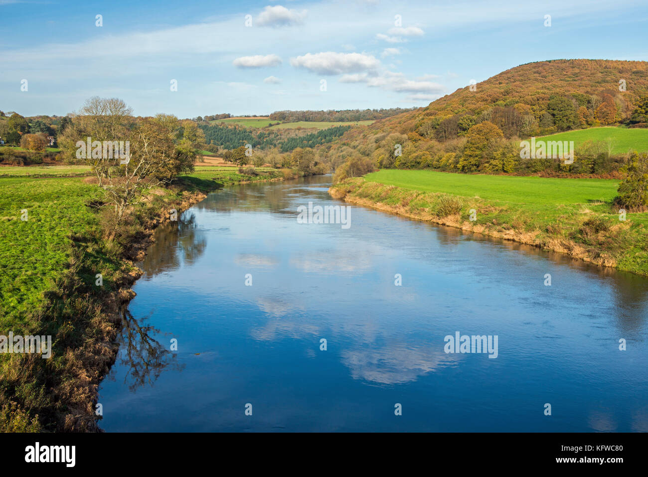The River Wye from Bigsweir Bridge in the Wye Valley Stock Photo - Alamy
