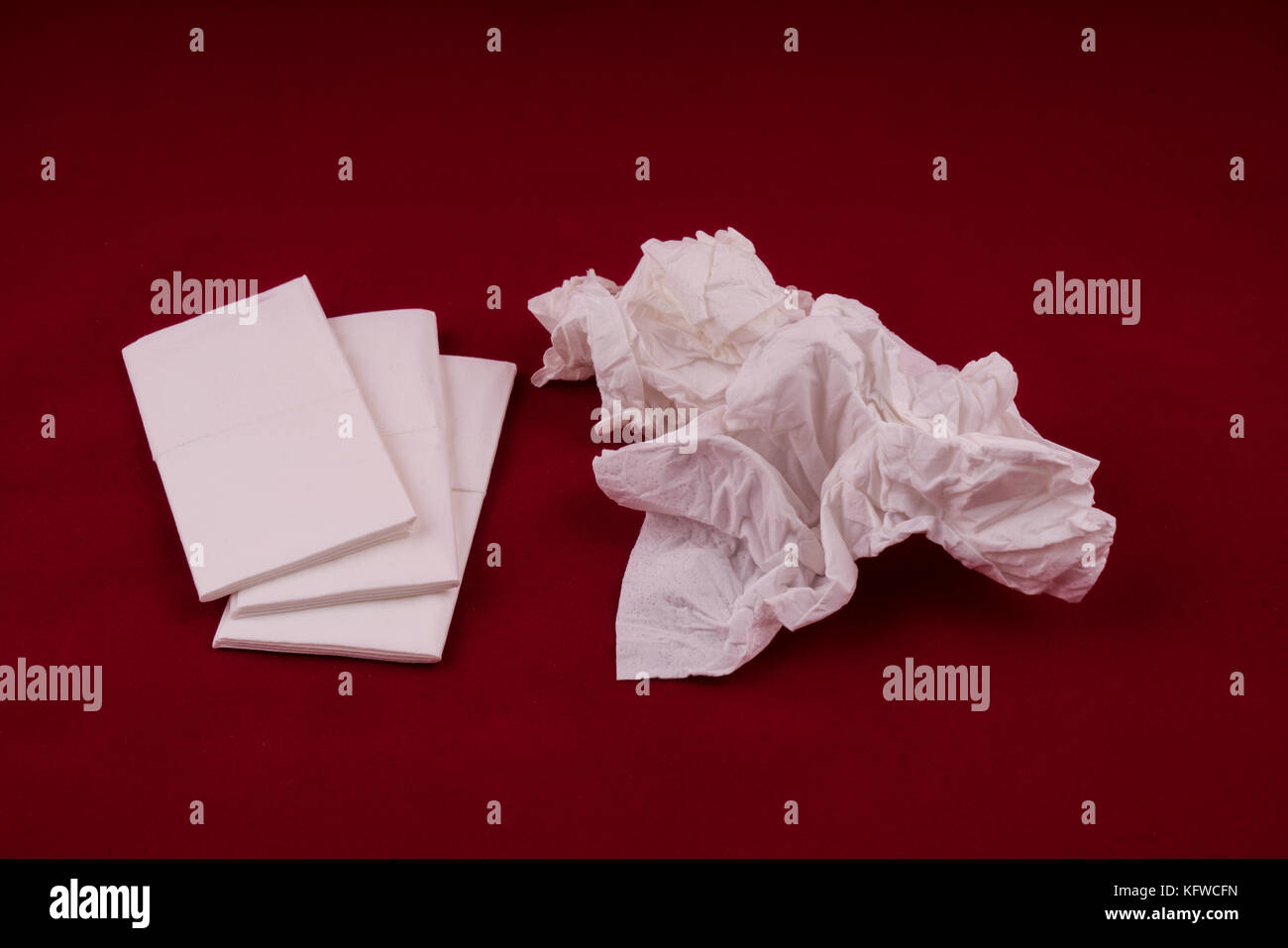 paper handkerchiefs used on the table Stock Photo - Alamy