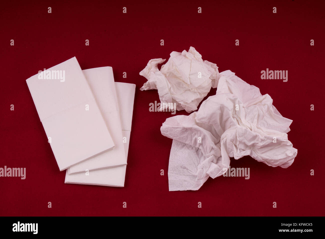 paper handkerchiefs used on the table Stock Photo - Alamy