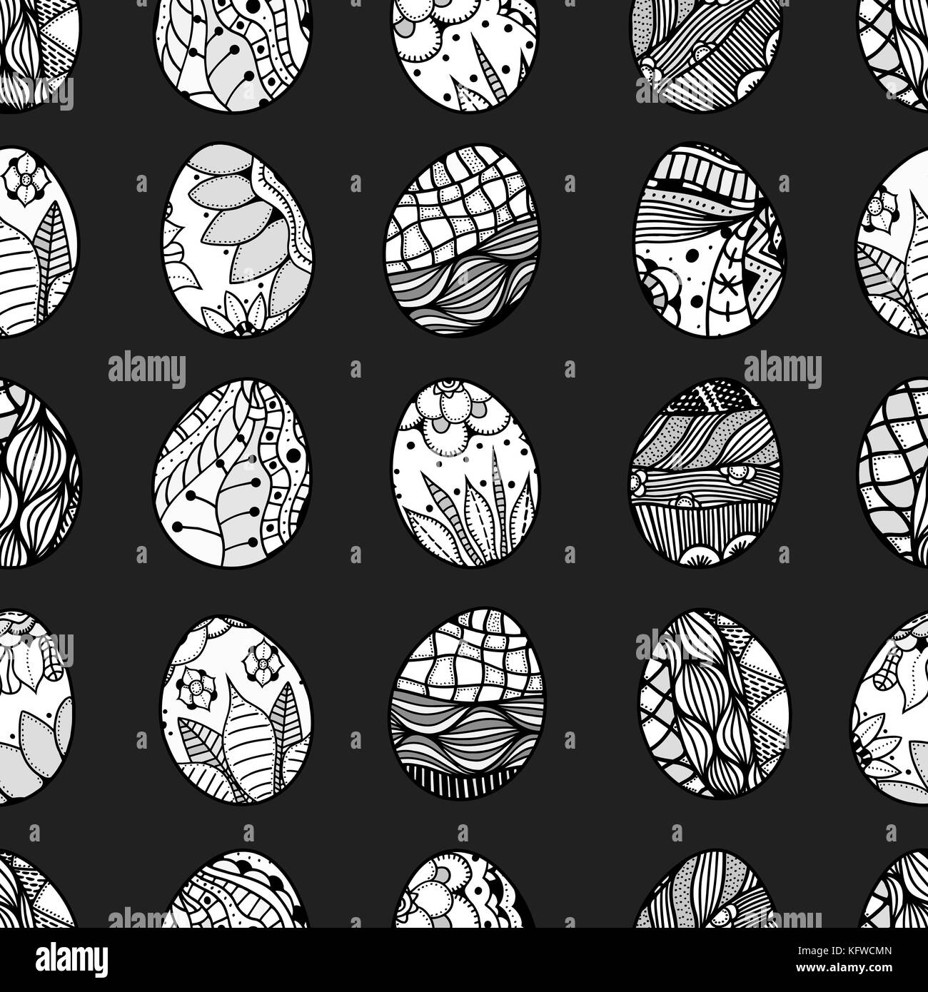 Seamless pattern with Easter eggs. Pattern for coloring book. Easter ...