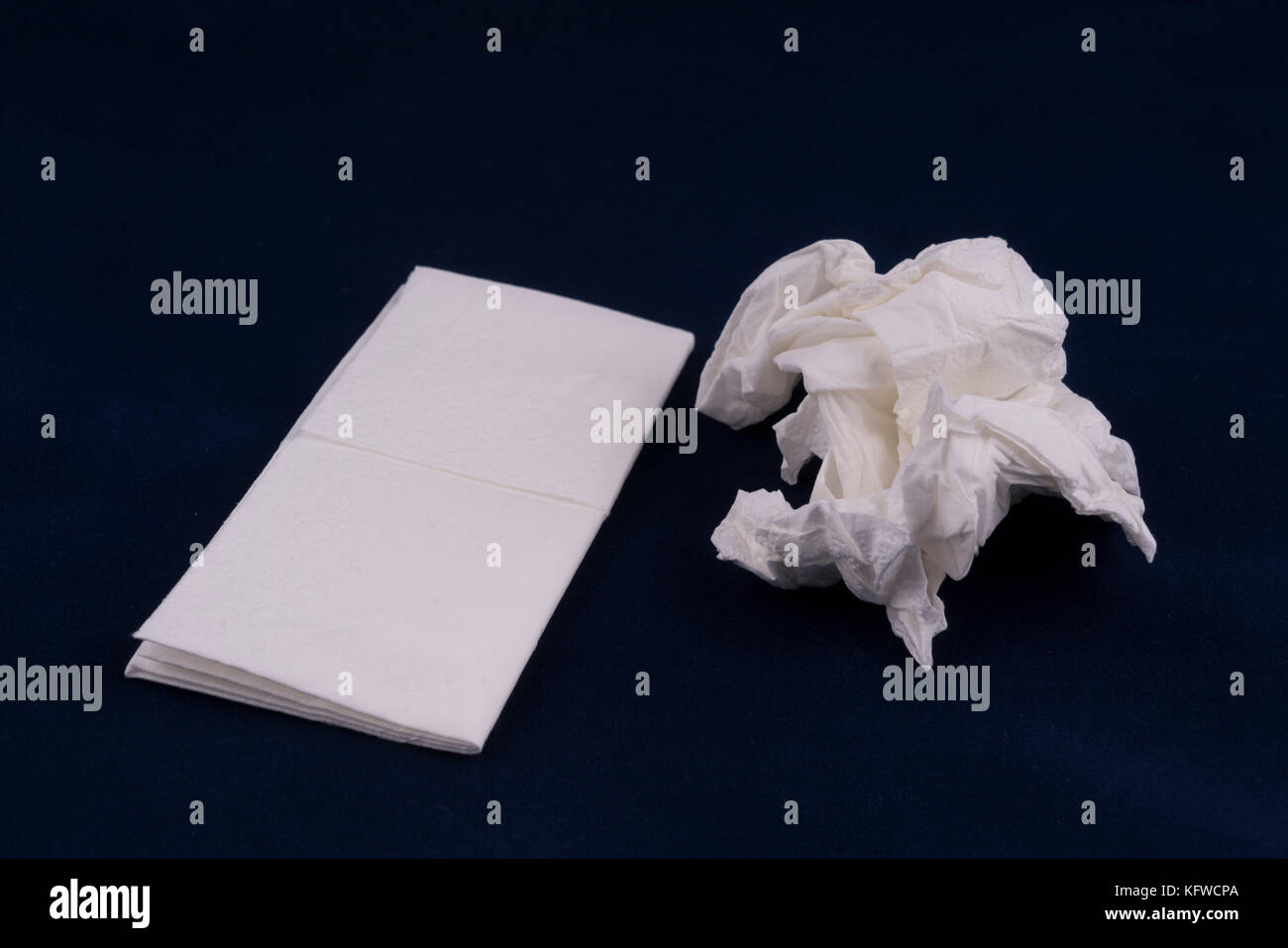 paper handkerchiefs used on the table Stock Photo - Alamy