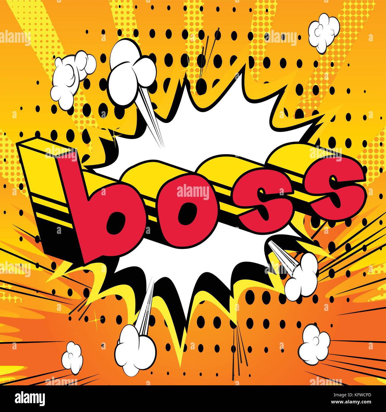 Boss - Comic book style word on abstract background Stock Vector Image ...