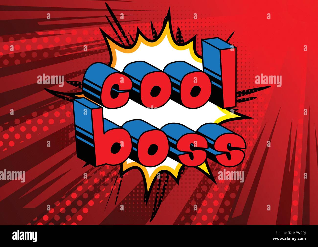 Cool Boss - Comic book style word on abstract background Stock Vector ...