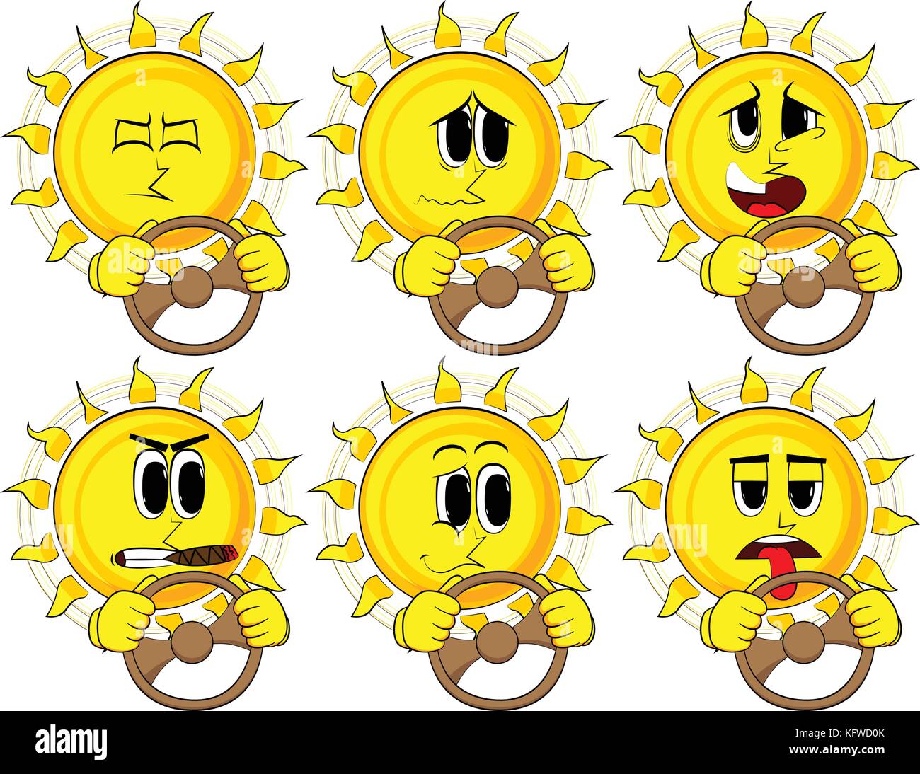 Angry driver steering wheel Stock Vector Images - Alamy