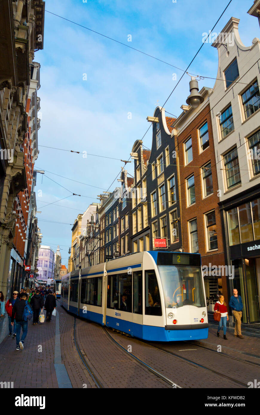 Tram, public transportation, Leidsestraat, Amsterdam, The Netherlands ...