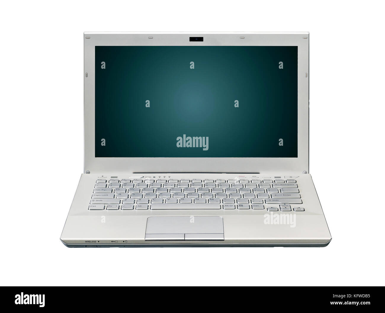 metal Laptop isolated on white background Stock Photo - Alamy