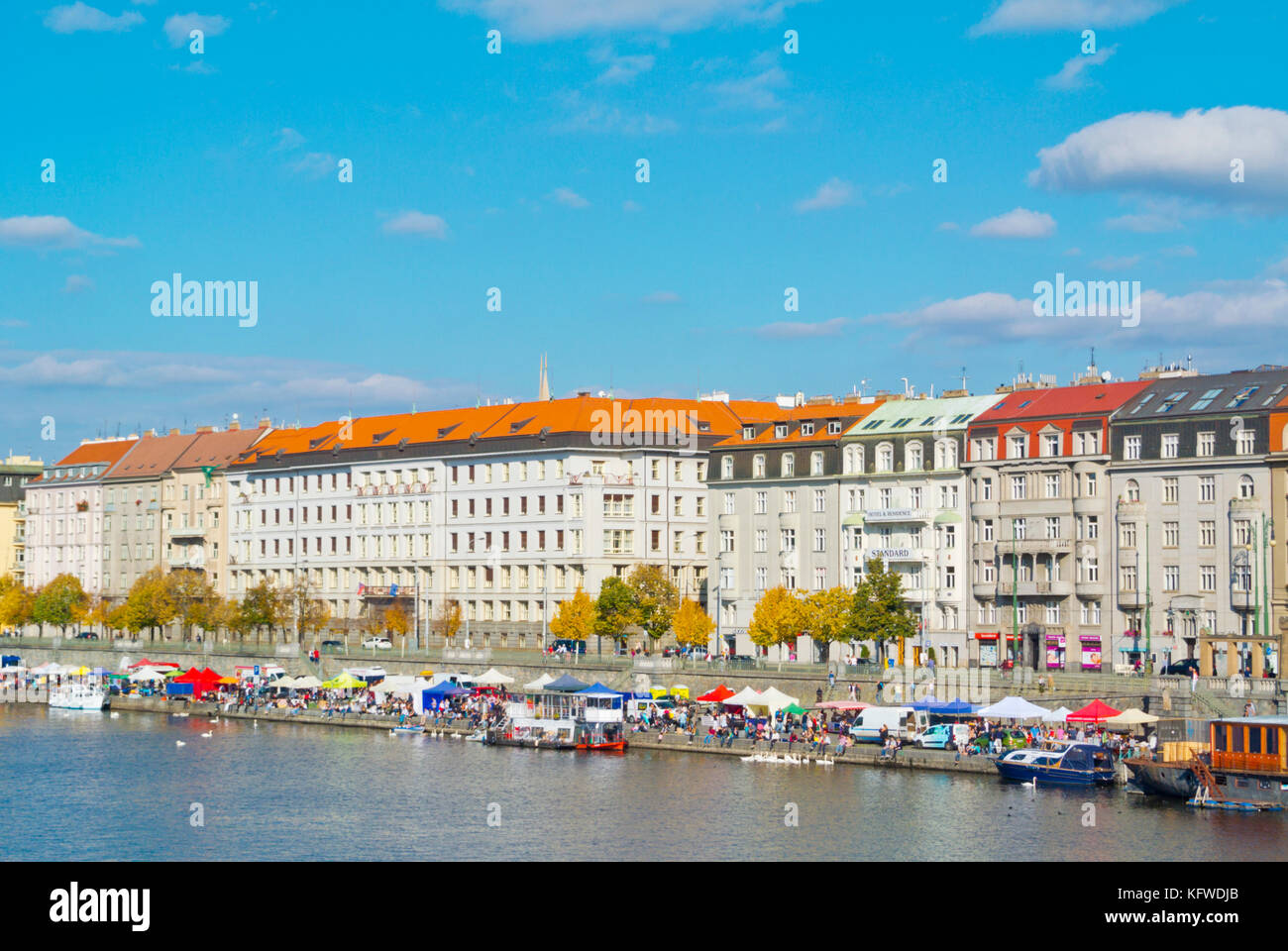 Naplavka, embankment, Prague, Czech Republic Stock Photo - Alamy