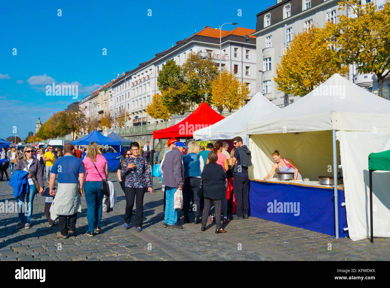 Naplavka saturday farmers market, Prague, Czech Republic Stock Photo ...