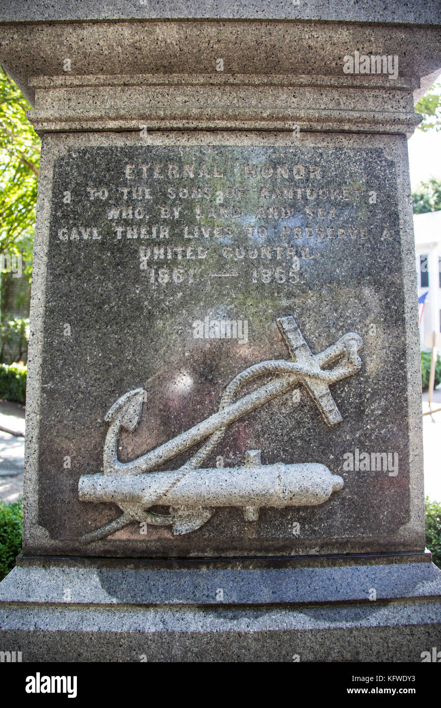 Civil War Memorial to Union soldiers from Nantucket, Nantucket ...