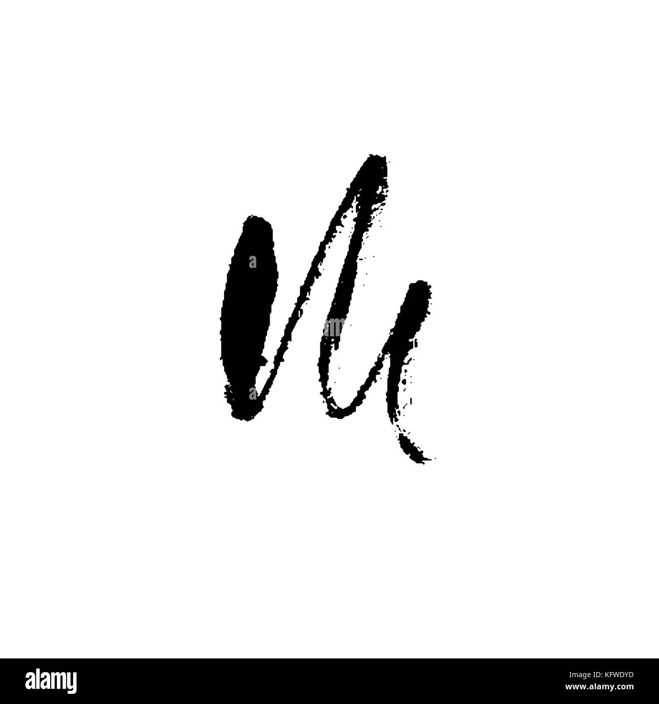 Hand painted letter M. Dry brush modern lettering. Vector illustration ...