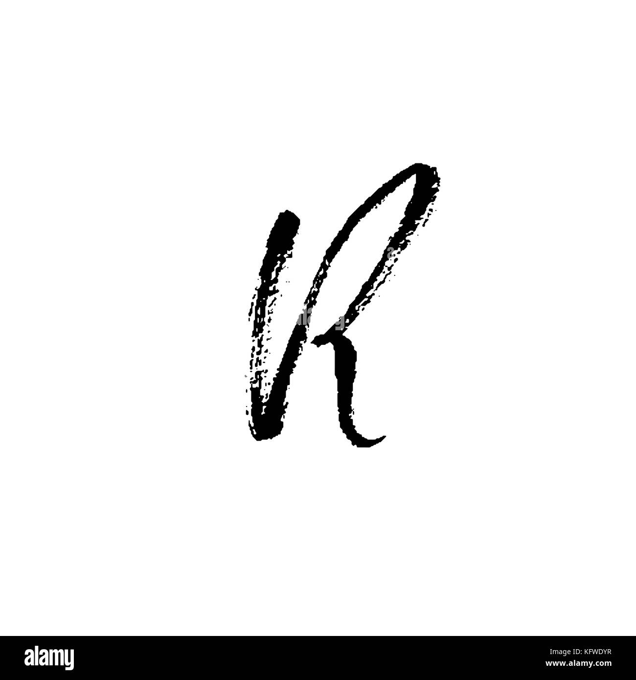Hand painted letter R. Dry brush modern lettering. Vector illustration ...