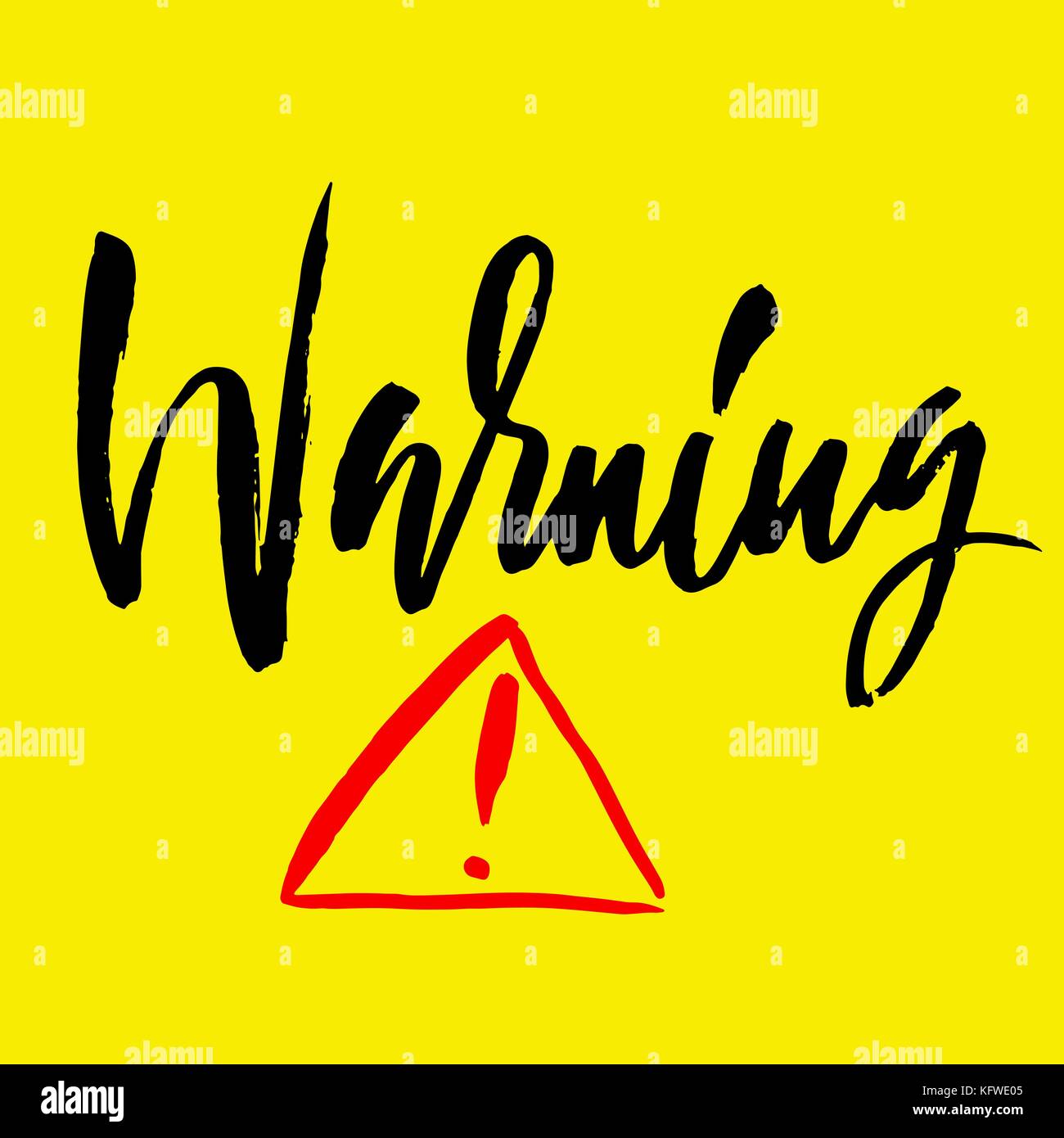 Warning exclamation mark. Icon vector symbol. Grunge design texture ...